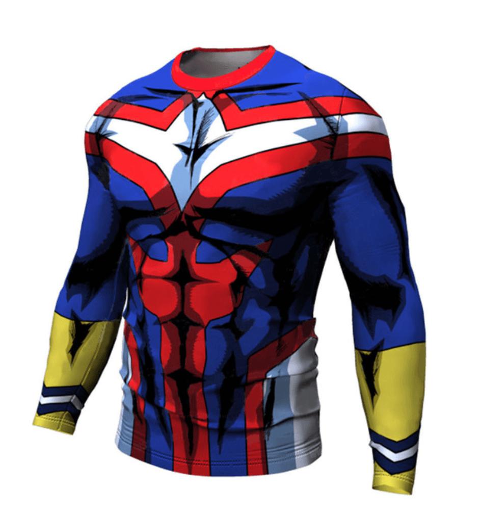 My Hero Academia 'All Might' Long Sleeve Compression RashGuard ...