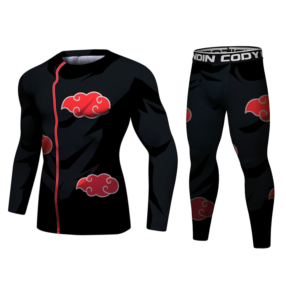 Naruto 'Akatsuki' Elite Long Sleeve Compression Rash Guard Set ...