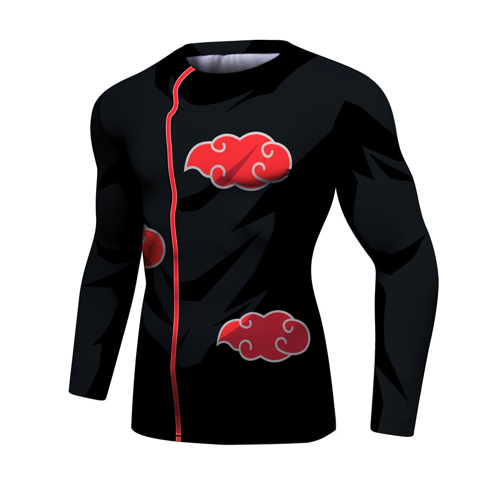 Naruto 'Akatsuki' Elite Long Sleeve Compression Rash Guard ...