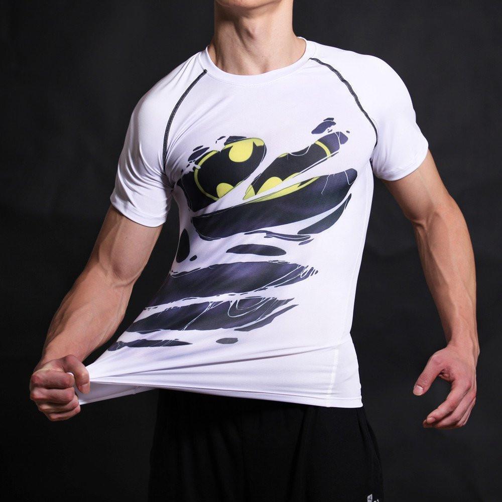 Batman White "Hero Revealed" Compression Rashguard – HeroCompression