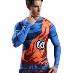 Goku Battle Damaged Dragon Ball Z Compression Long Sleeve Rash Guard ...