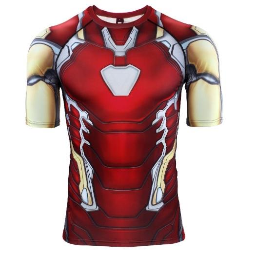 Iron Man "Mark 85" End Game Compression Short Sleeve Rash Guard ...