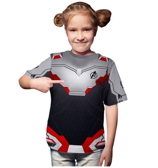 Kid's Avengers "End Game" Team Suit Short Sleeve Compression Rash Guar ...
