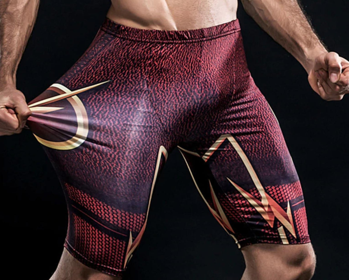 The Flash Men's Compression Grappling Spats Shorts — HeroCompression