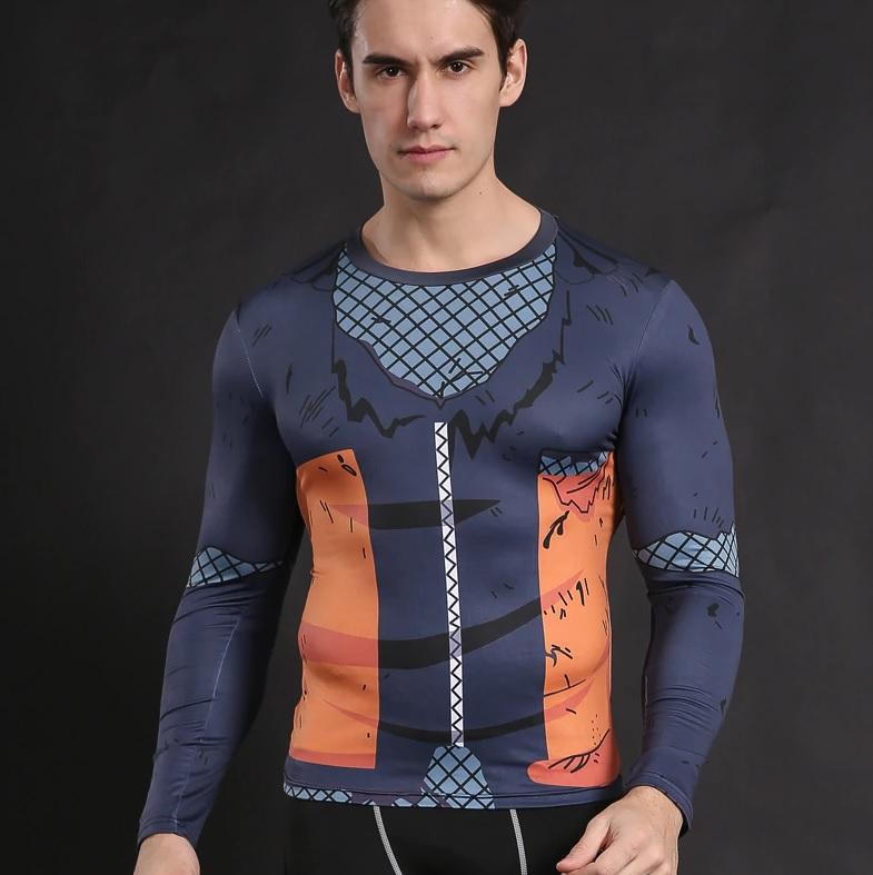 Teen Naruto 'Battle Damaged Armor' Long Sleeve Compression Rash Guard ...