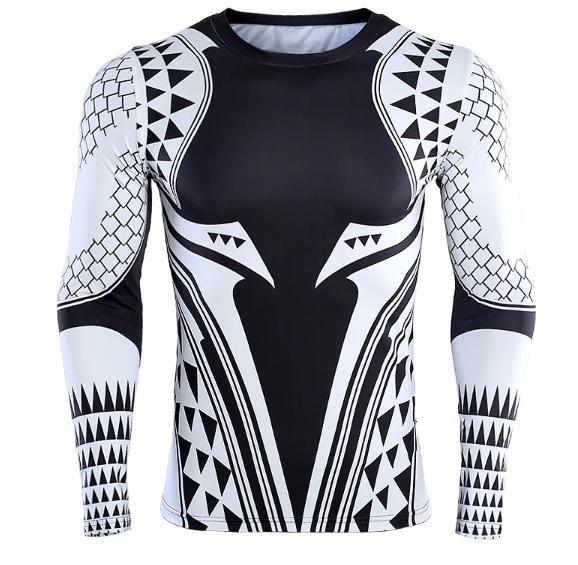 Aquaman 'Light Tattoo' Long Sleeve Compression Rash Guard — HeroCompression
