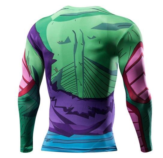 Battle Damaged Picollo Dragon Ball Z Compression Long Sleeve RashGuard ...