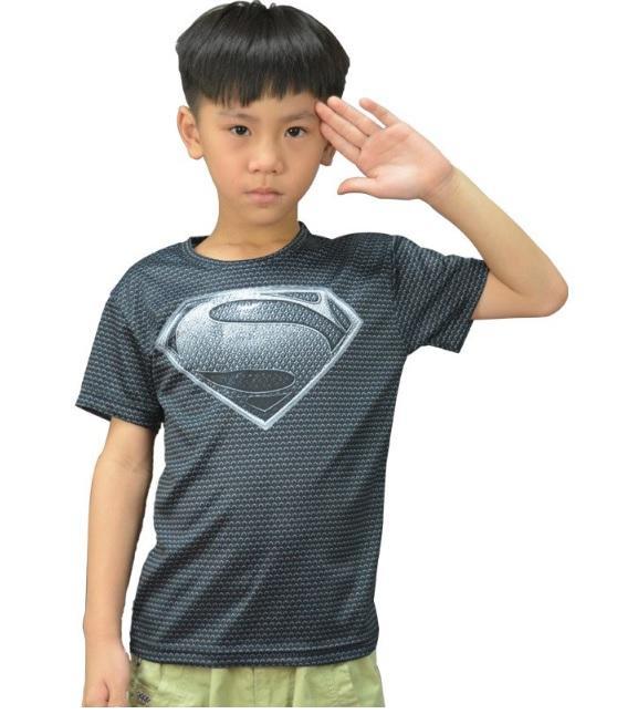 Kid's Superman "Son of Krypton" Compression Short Sleeve Rashguard ...