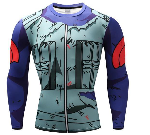 Naruto Kakashi 'Battle Damaged Armor' Long Sleeve Compression Rash Gua ...