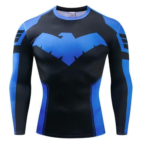 Nightwing 'Dick Grayson' Long Sleeve Dri-Fit Rashguard — HeroCompression