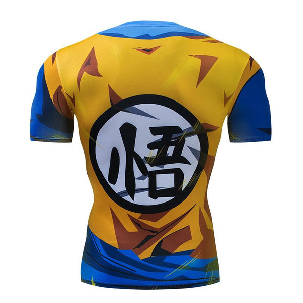 Super Saiyan Goku Dragon Ball Z Short Sleeve Compression Rashguard ...