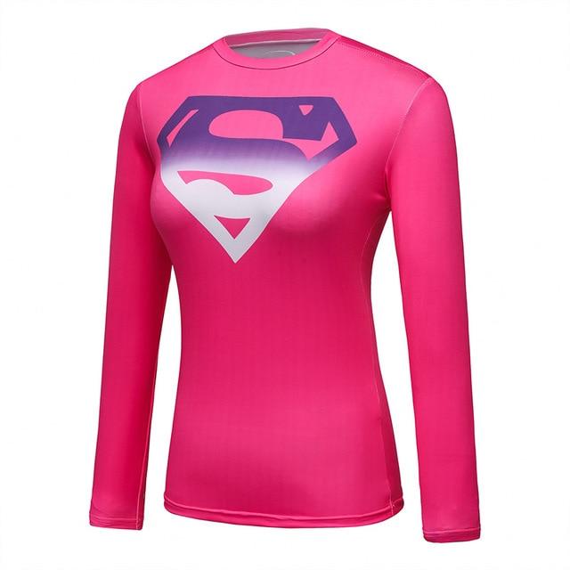 Women's Supergirl Compression 'Pink Gradient' Long Sleeve Rashguard ...