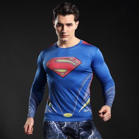 Superman "A Nation Divided" Long Sleeve Compression Rashguard ...