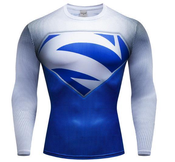 Superman "Blue/Electric" Premium Dri-Fit Long Sleeve Rashguard ...