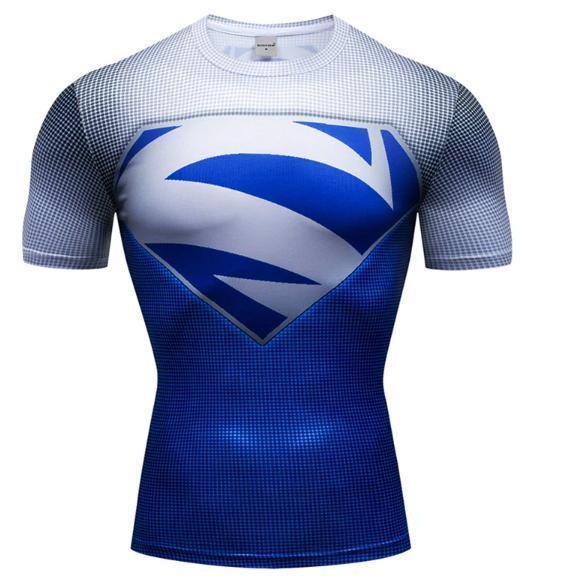 Superman "Blue/Electric" Premium Dri-Fit Short Sleeve Rashguard ...