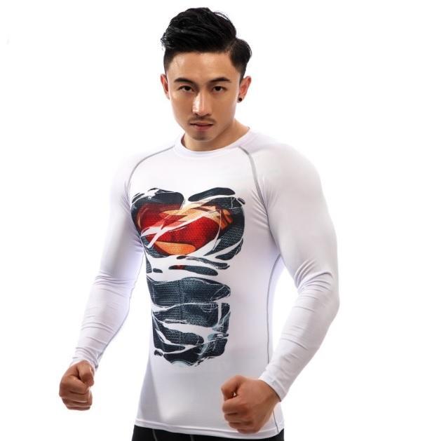 Superman "Dark Hero Revealed" Compression Long Sleeve Rashguard ...