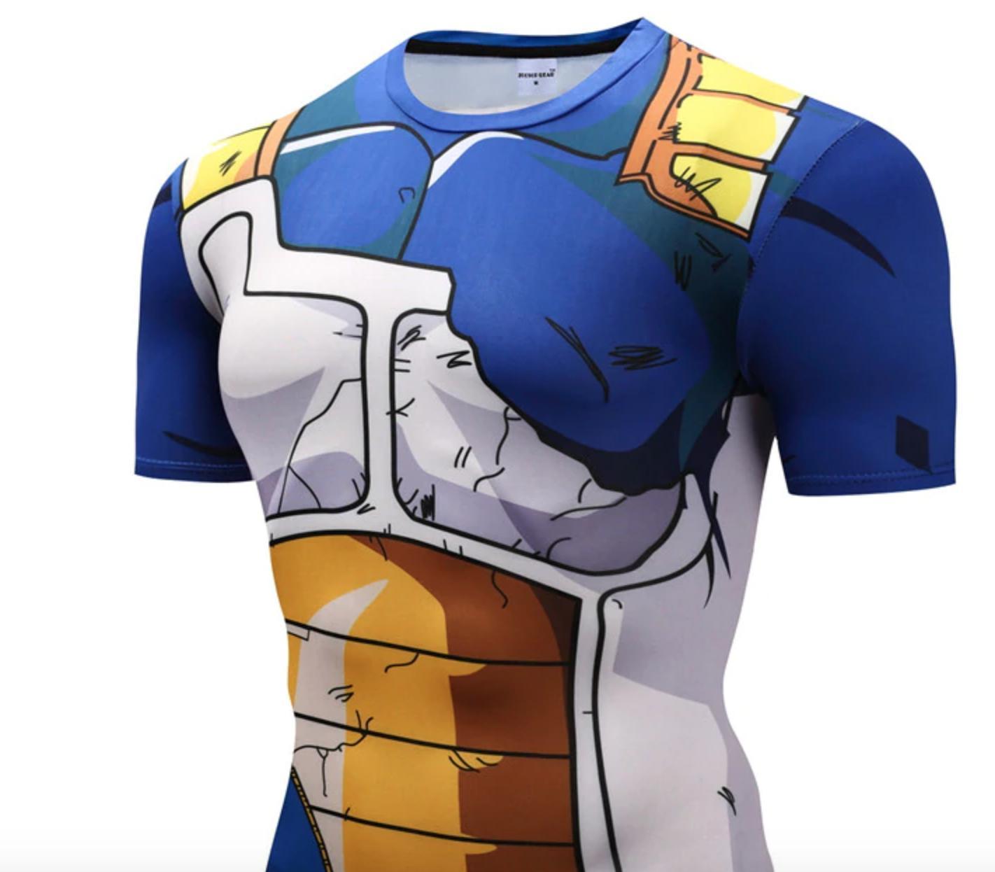 Vegeta Battle Damaged Armor Dragon Ball Z Compression Rash Guard ...