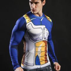 Vegeta Battle Damaged Armor Dragon Ball Z Long Sleeve Compression Rash ...