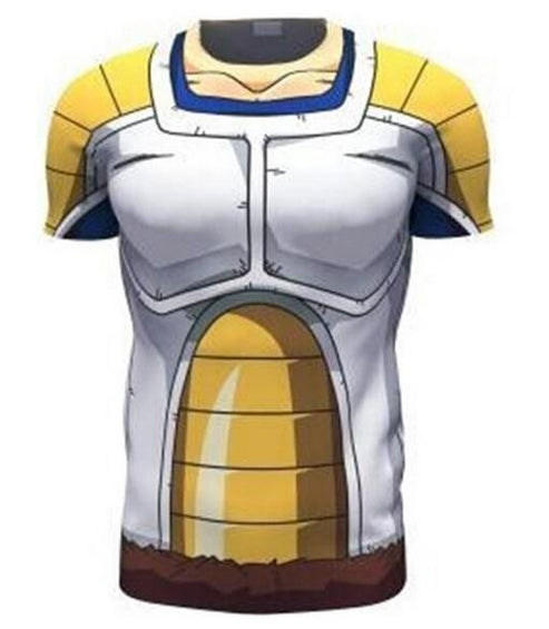 Vegeta Saiyan Armor Dragon Ball Z Compression Short Sleeve Rash Guard ...