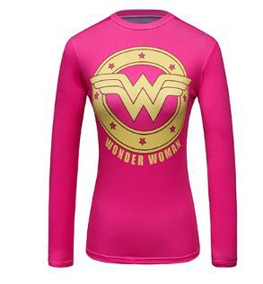 Wonder Woman 'Pink' Compression Long Sleeve Rash Guard — HeroCompression