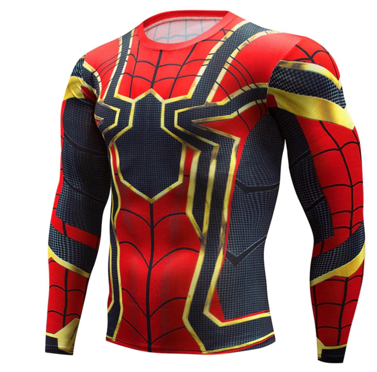 Spider Man "Iron Spider Man" Compression Long Sleeve Rashguard ...