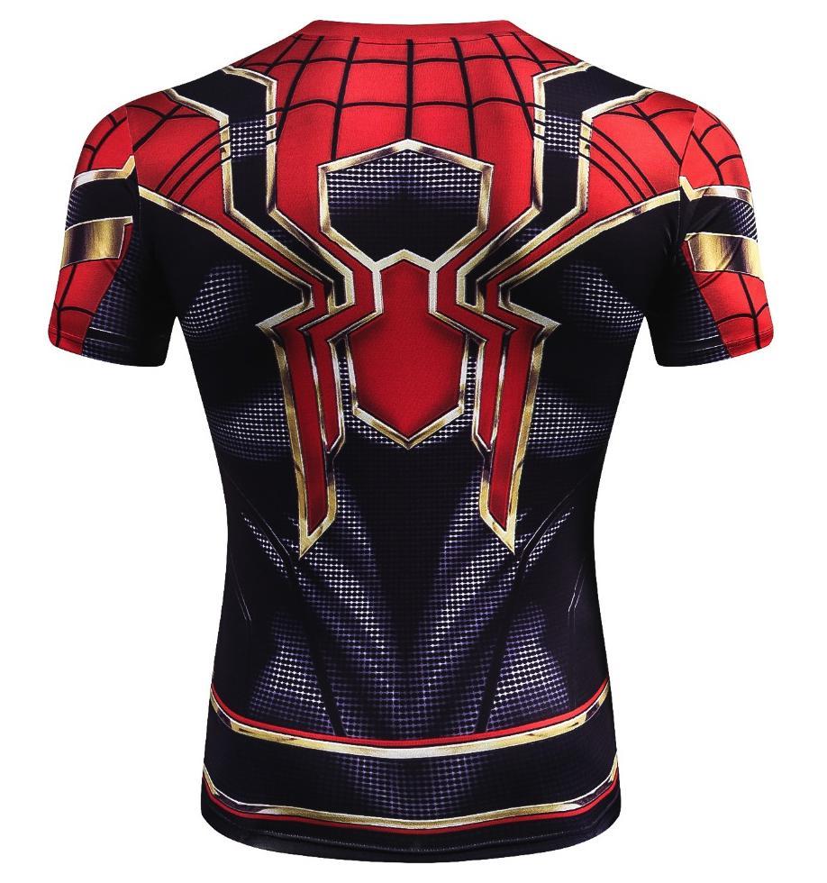 Spider Man "Iron Spider Man" Compression Short Sleeve Rashguard ...