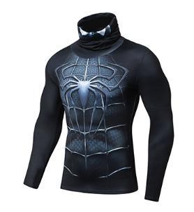 Spider Man "Spider Man 3" Long Sleeve Compression High Collar Rashguar ...